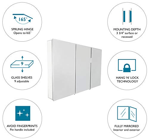Jacuzzi PD50000 PD50000 48" Mirrored Medicine Cabinet with Adjustable Shelving