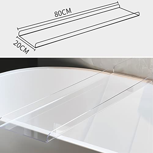 Clear Bathtub Caddy Tray, Bathroom Storage Rack, Acrylic Bath Rack, Tub Shelf, Tub Tray Accessories for Bath,35.4" Lx7.9 Wx1.2 H,Clear