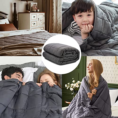 ZFITEI Weighted Blanket 60"x80" 20 Lbs for Adults Blankets(Dark Grey)