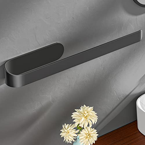 Oukimly Towel Rack Wall Mounted SUS304 Stainless Steel Bathroom Towel Holder No Drilling Hand Towel Ring, Roll Towel Racks Waterproof Towel Organizer for Towels Washcloths (15Inch, Matte Black)