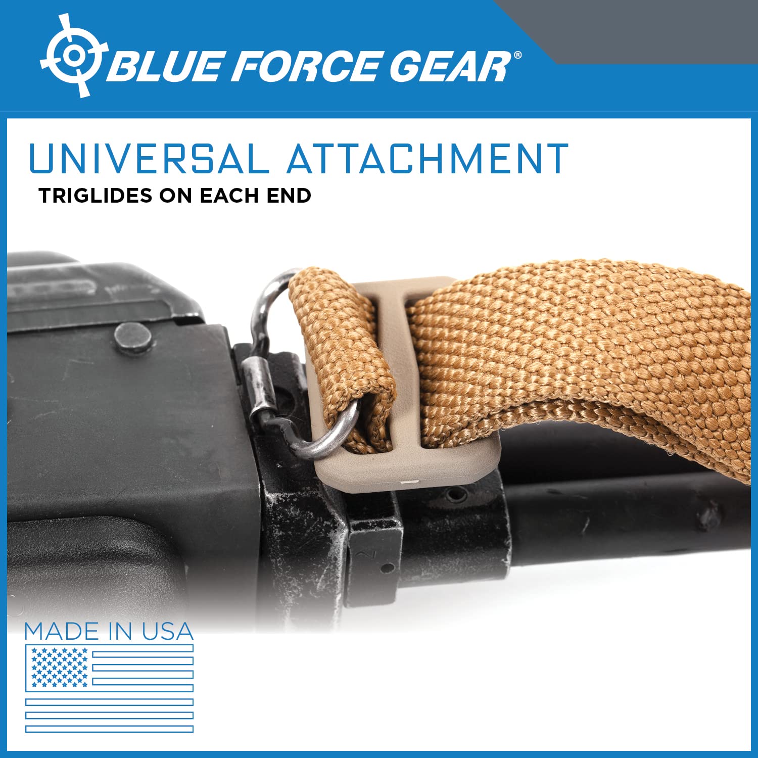 Blue Force Gear Vickers Sling | 2 Point Sling Adjusts for Carrying Positions | 54-64 inches (Black)