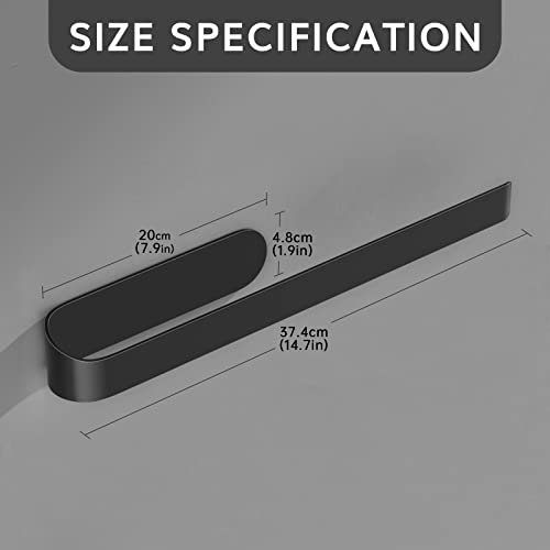 Oukimly Towel Rack Wall Mounted SUS304 Stainless Steel Bathroom Towel Holder No Drilling Hand Towel Ring, Roll Towel Racks Waterproof Towel Organizer for Towels Washcloths (15Inch, Matte Black)