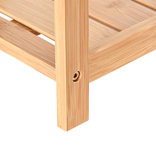 ToiletTree Products Bamboo Towel Rack Holder for Bathrooms (3 Tier) - Freestanding Beach Towel & Poolside Rack with Bottom Storage Shelf β Organizer for Bath, Hand Towel, Wash Cloths