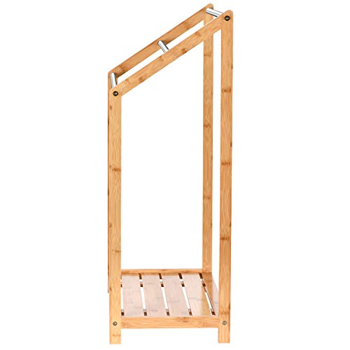 ToiletTree Products Bamboo Towel Rack Holder for Bathrooms (3 Tier) - Freestanding Beach Towel & Poolside Rack with Bottom Storage Shelf β Organizer for Bath, Hand Towel, Wash Cloths