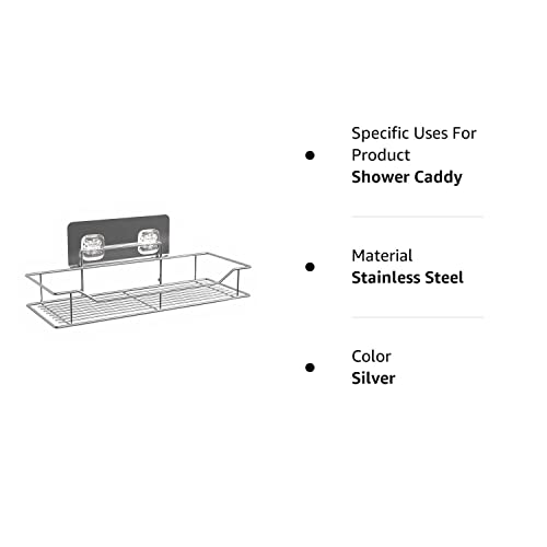Premium Shower Caddy with Powerful Adhesive, No Drilling Shower Shelves, Wall Mounted Shower Organizer, Elegant Stainless Steel Shower Rack, Perfect Shower Caddy Shelf for Your Daily Use