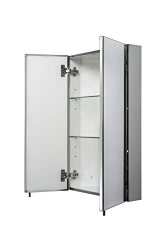 Croydex WC766105AZ Avisio Double Door Corner Bathroom, 27.6" H x 17.7" W Medicine Cabinet, Stainless Steel