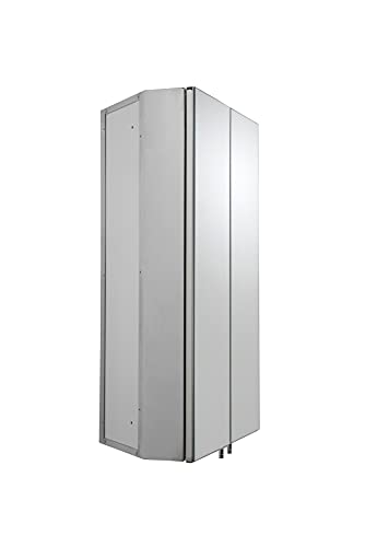 Croydex WC766105AZ Avisio Double Door Corner Bathroom, 27.6" H x 17.7" W Medicine Cabinet, Stainless Steel