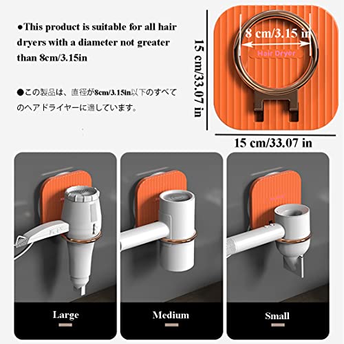 CARURLIFF Foldable Hair Dryer Rack Wall Mounted Blower Storage Holder Blow Dryer Wall Hanger for Bathroom (White)
