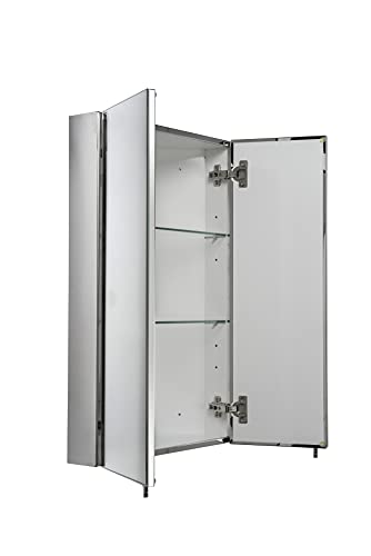 Croydex WC766105AZ Avisio Double Door Corner Bathroom, 27.6" H x 17.7" W Medicine Cabinet, Stainless Steel