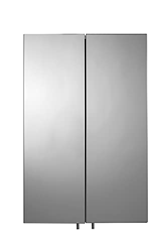 Croydex WC766105AZ Avisio Double Door Corner Bathroom, 27.6" H x 17.7" W Medicine Cabinet, Stainless Steel