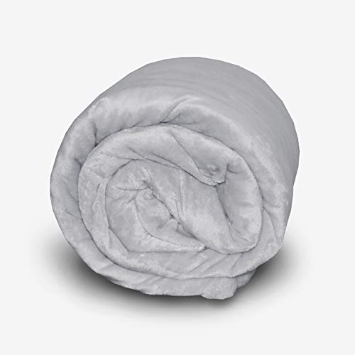 Weighted Blanket with Removable Cover, 15lb, 48"x72", Grey