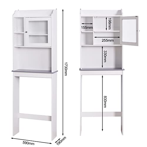 Yuxuanhang Modern Over The Toilet Space Saver Wood Storage Cabinet for Home, Bathroom Storage Cabinet Organizer, White