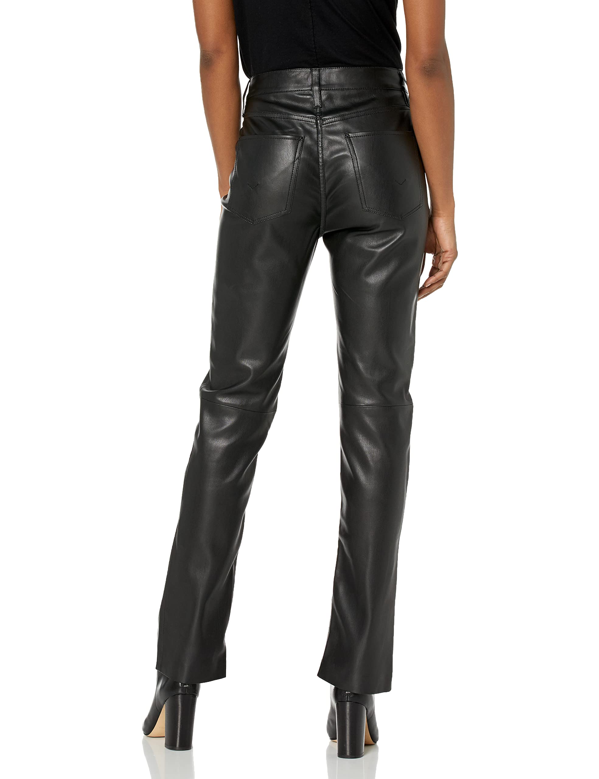 HUDSON Women's Barbara High Rise, Straight Ankle Pant, Black Beauty, 28