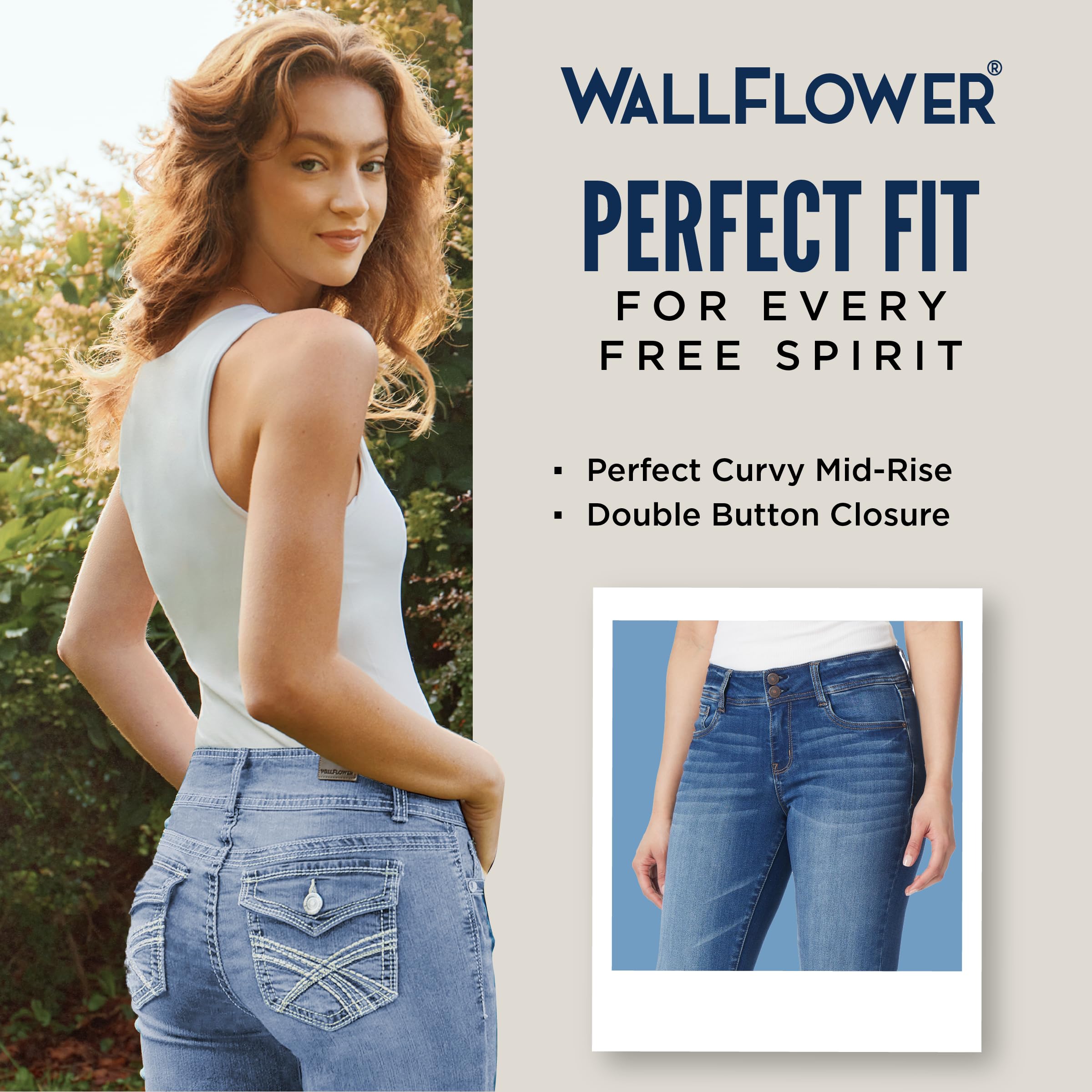 WallFlower Women's Ultra Slim Bootcut Mid-Rise Insta Soft Juniors Jeans, Castle, 13