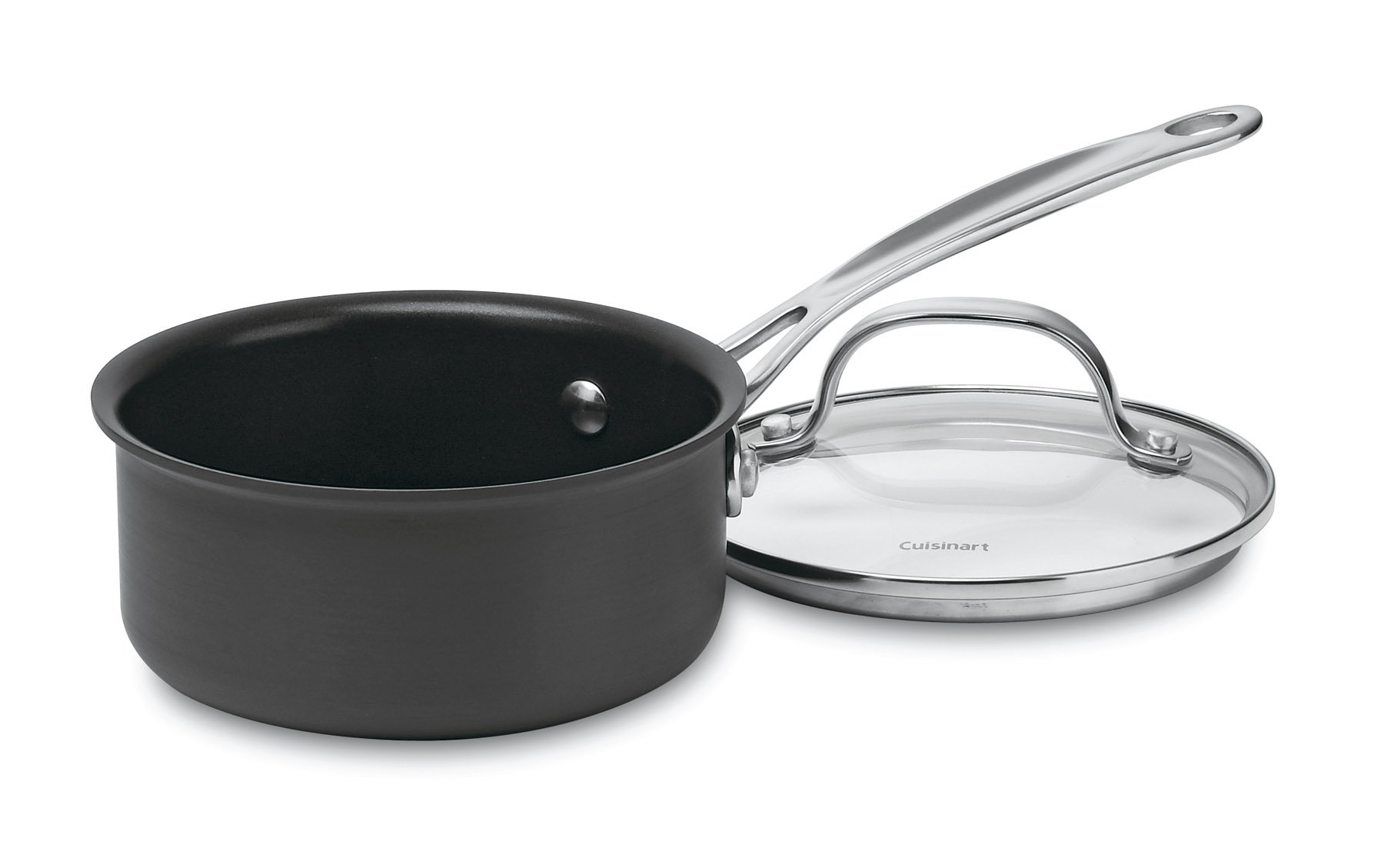 Cuisinart 622-30G Nonstick-Hard-Anodized, 12-Inch, Skillet w/Glass Cover & 619-14 Chef's Classic 1-Quart Nonstick-Hard-Anodized, Saucepan w/Cover
