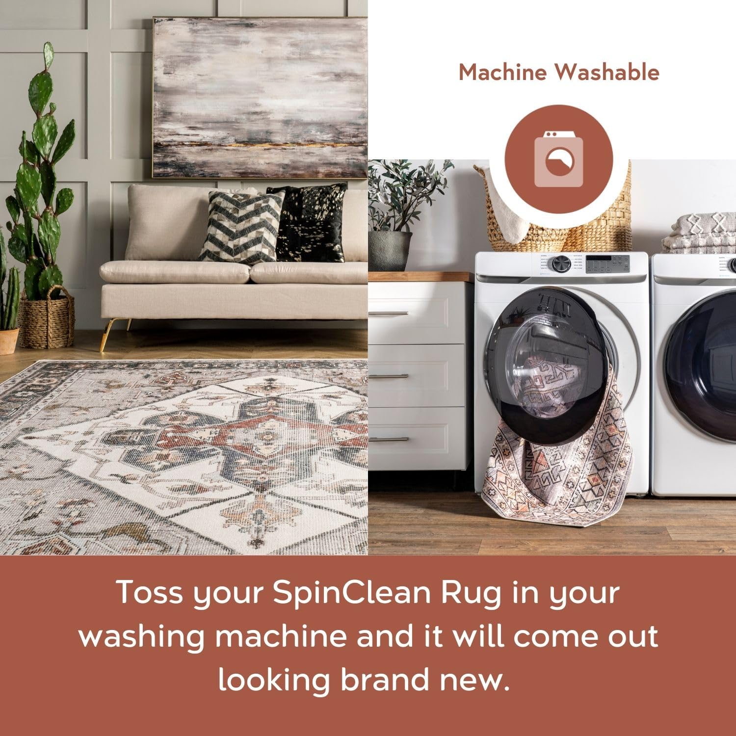 nuLOOM Mali Machine Washable Traditional Medallion Ultra Thin Runner Rug, 2' 6" x 12', Ivory