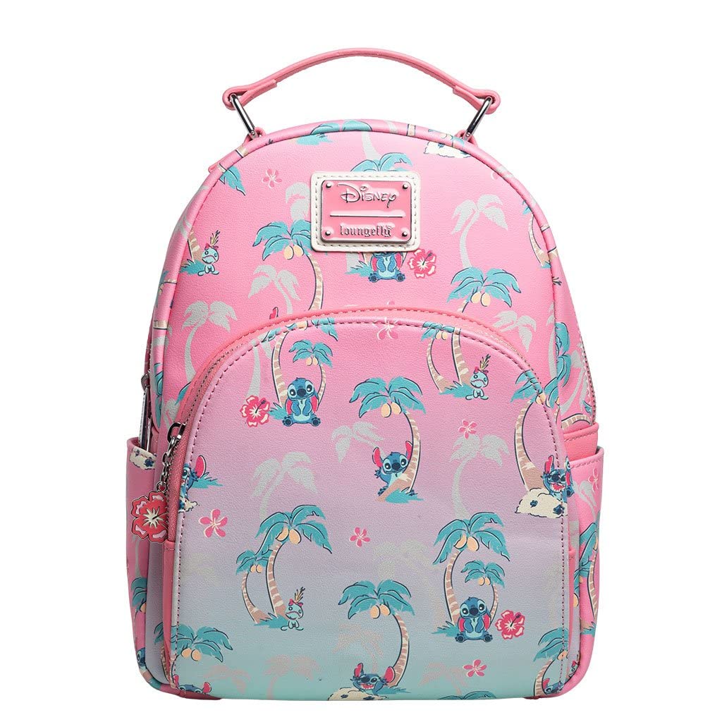 Loungefly x Disney Lilo & Stitch Palm Tree Stitch and Scrump AOP Backpack