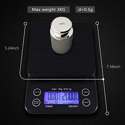 Digital Coffee Scale with Timer for Pour Over and Drip Coffee