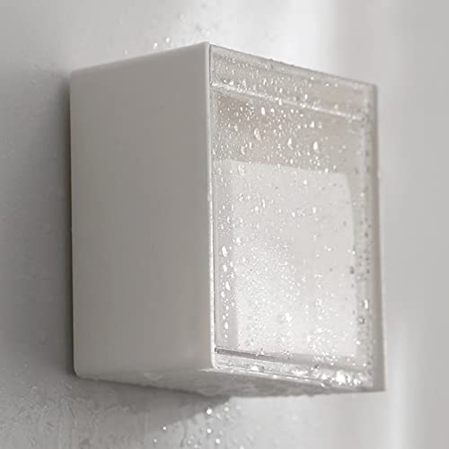 4 Pack Wall Mounted Cotton Swab Holder, Mini Cosmetic Storage Box Bathroom Vanity Storage Canister Holder for Cotton Swabs,Balls,Makeup Pads,Sponges(No drilling)
