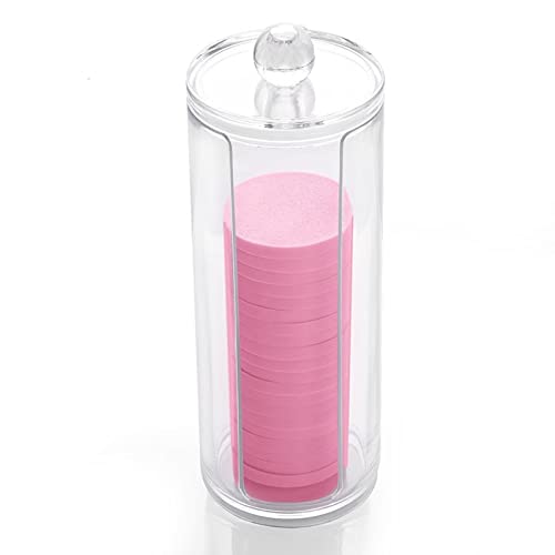 Typutomi 2pcs Cosmetic Cotton Pad Holder, Acrylic Clear Cotton Rounds Holder with Lid Cotton Pad Organizer Container Dispenser for Bathroom Vanity Countertop