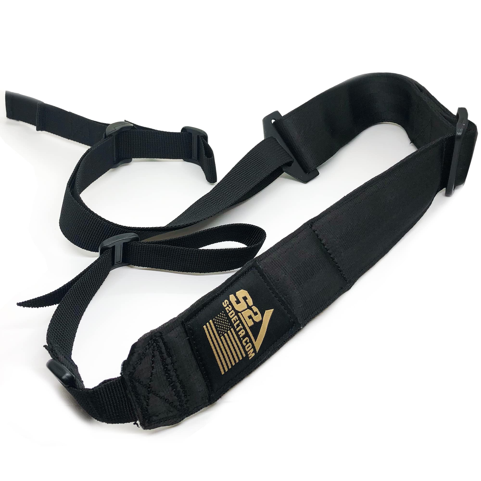S2Delta - Padded 2 Point Black Rifle Sling, Fast Multi-Point Adjustment, Comfortable 2β Wide Padded Shoulder Strap for Carbines and Hunting (Black)
