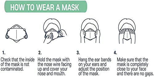 100Pcs Black+White Adult Kf94 Face Mask, 4-Ply Layer Filtеr 3D Design Shape Kf94 Disposable Face Masks Breathable Mask for Adult