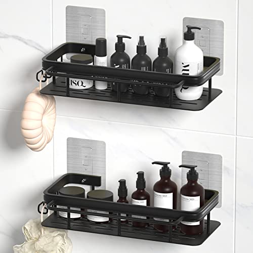 YOUNG MAGIC Shower Caddy Organizer Shelves Shelf 2-Pack, Aluminum, Rustproof, No Drilling, Suitable For Bathroom, Toilet, Kitchen, Powder Room, Etc