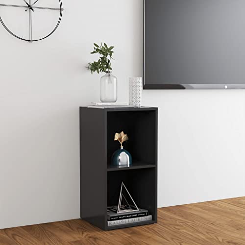 Queen.Y TV Cabinet, Modern TV Media Console Table with 2 Compartments, Entertainment Center Unit, Living Room Bedroom Display Cupboard, Grey