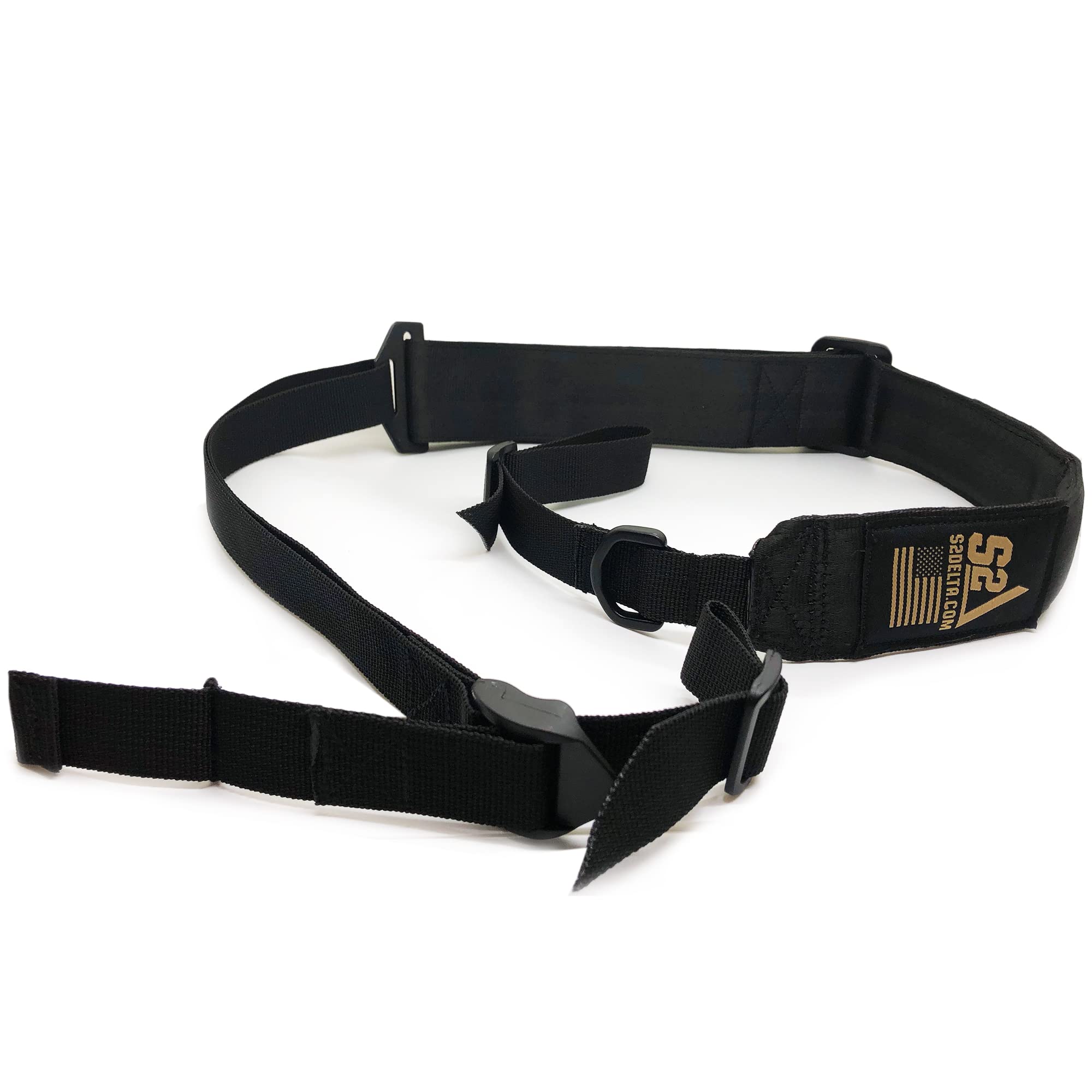 S2Delta - Padded 2 Point Black Rifle Sling, Fast Multi-Point Adjustment, Comfortable 2β Wide Padded Shoulder Strap for Carbines and Hunting (Black)