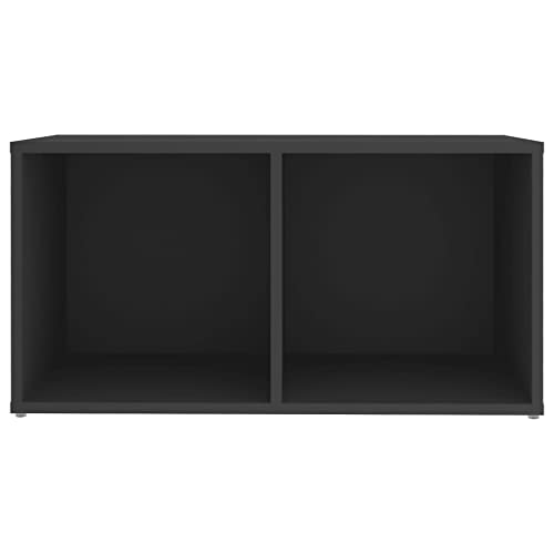 Queen.Y TV Cabinet, Modern TV Media Console Table with 2 Compartments, Entertainment Center Unit, Living Room Bedroom Display Cupboard, Grey