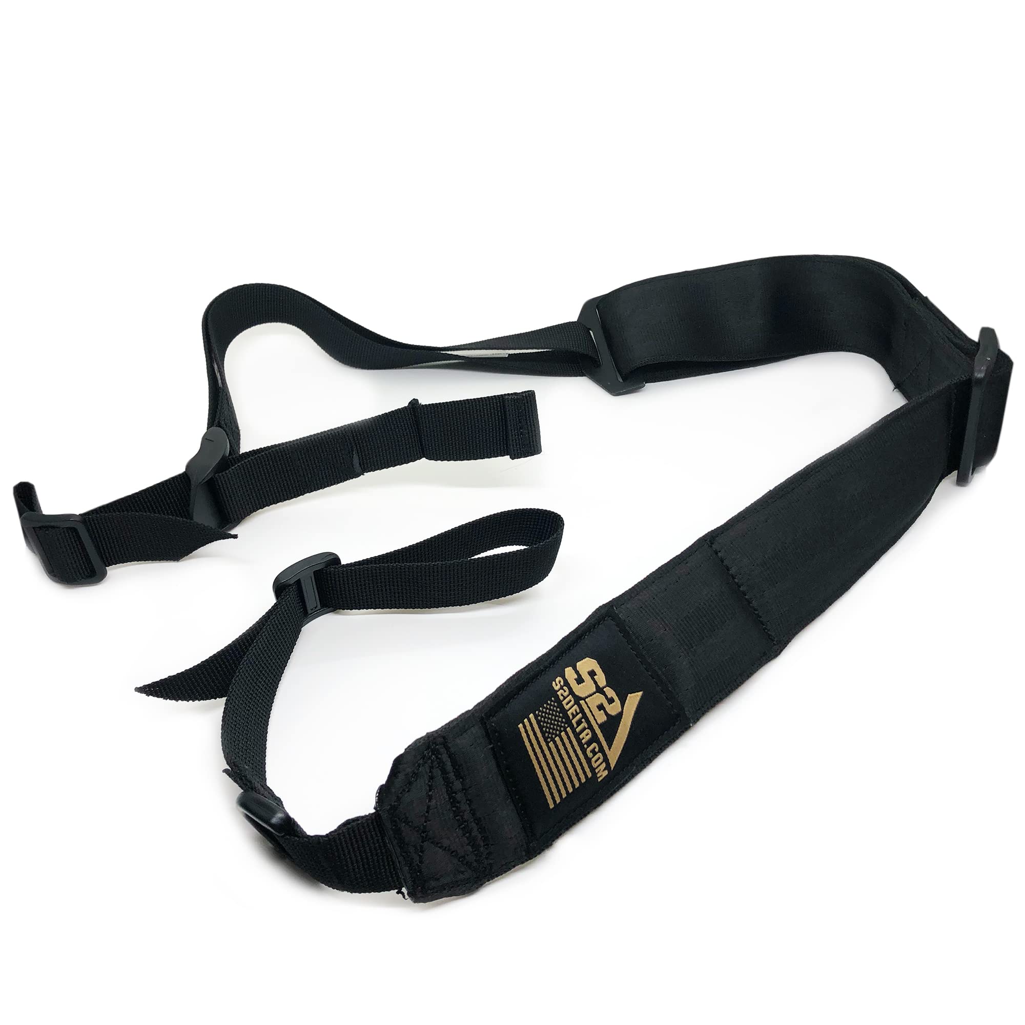 S2Delta - Padded 2 Point Black Rifle Sling, Fast Multi-Point Adjustment, Comfortable 2β Wide Padded Shoulder Strap for Carbines and Hunting (Black)