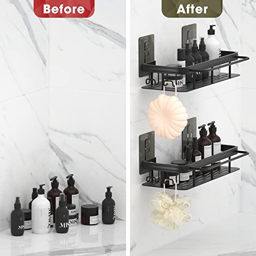 YOUNG MAGIC Shower Caddy Organizer Shelves Shelf 2-Pack, Aluminum, Rustproof, No Drilling, Suitable For Bathroom, Toilet, Kitchen, Powder Room, Etc