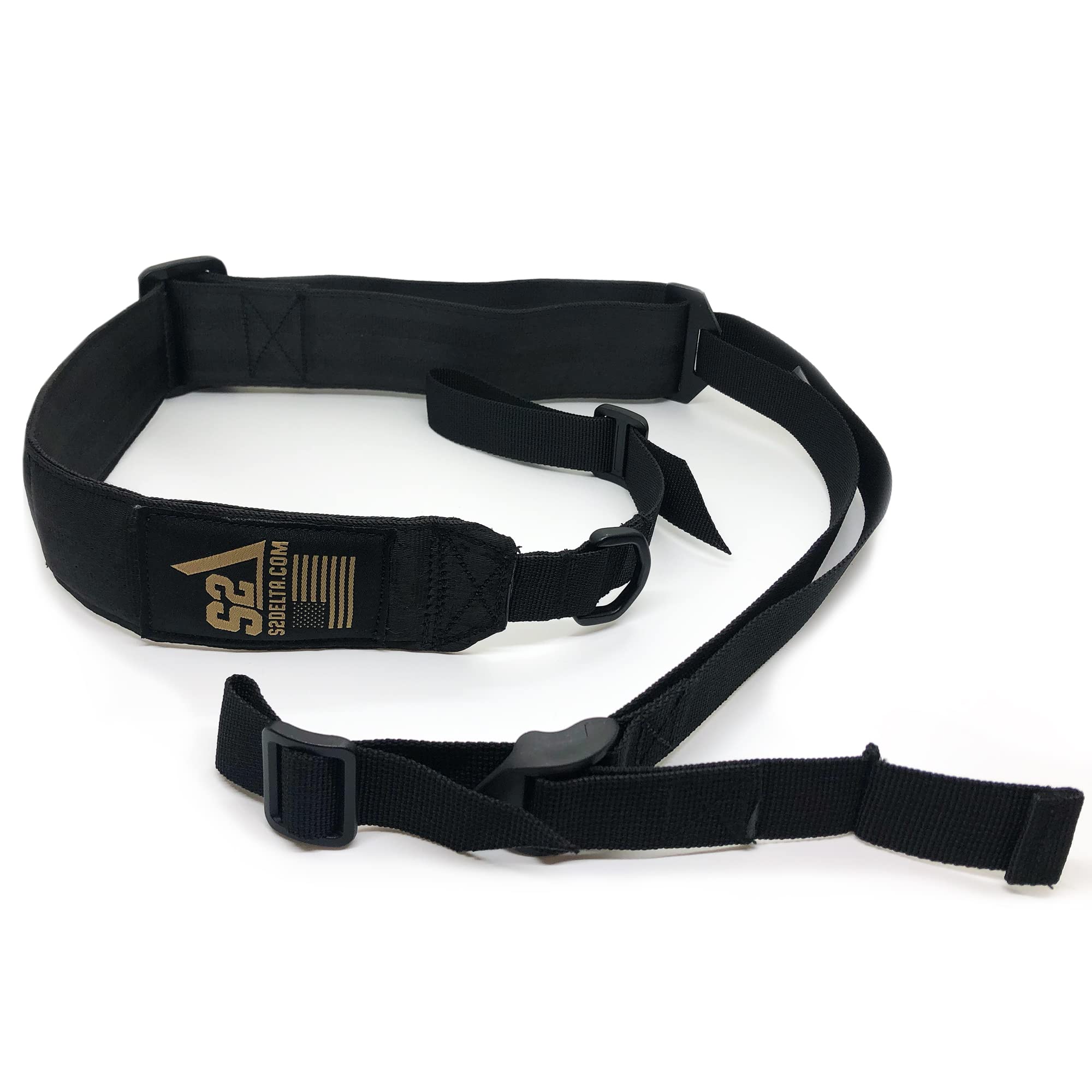 S2Delta - Padded 2 Point Black Rifle Sling, Fast Multi-Point Adjustment, Comfortable 2β Wide Padded Shoulder Strap for Carbines and Hunting (Black)