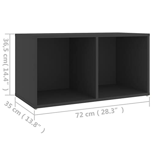 Queen.Y TV Cabinet, Modern TV Media Console Table with 2 Compartments, Entertainment Center Unit, Living Room Bedroom Display Cupboard, Grey