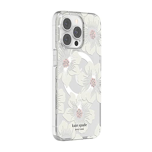 kate spade new york Protective Hardshell Case for MagSafe for iPhone 13 Pro - Hollyhock Floral Clear