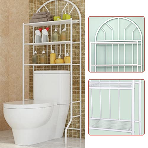 QUEMARQUE 3-Tier Over The Toilet Storage Rack Shelves Bathroom Frame Shelf Organizer Stand for Home Bathroom, White