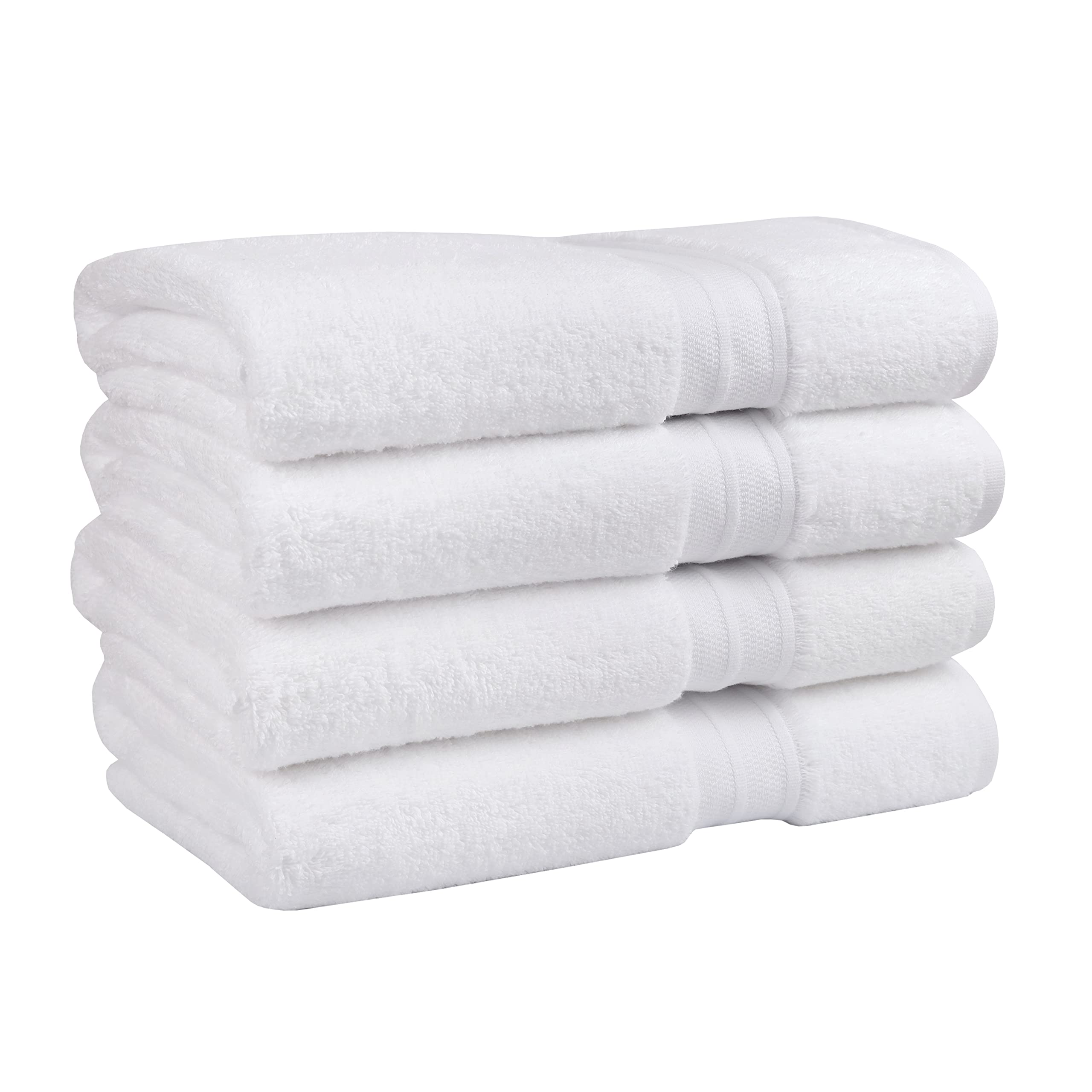 Sweet South by 1888 Mills 4-Piece Bath Towel Set, White | Made in The USA, 100% Cotton Loops
