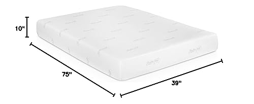 Furinno Angeland Luxury III Gel Infused Memory Foam Mattress/CertiPUR-US Certified/Pressure Relieving/Hypoallergenic, 10-Inch, Twin, White