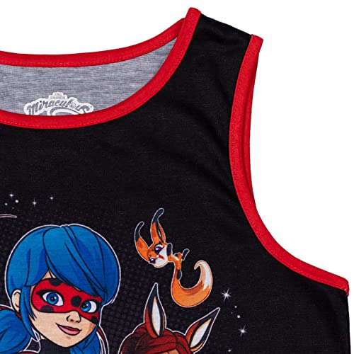Miraculous Ladybug Rena Rouge Little Girls Ruffle Tank Top Shirt & Pajama Shorts Set 5 Black