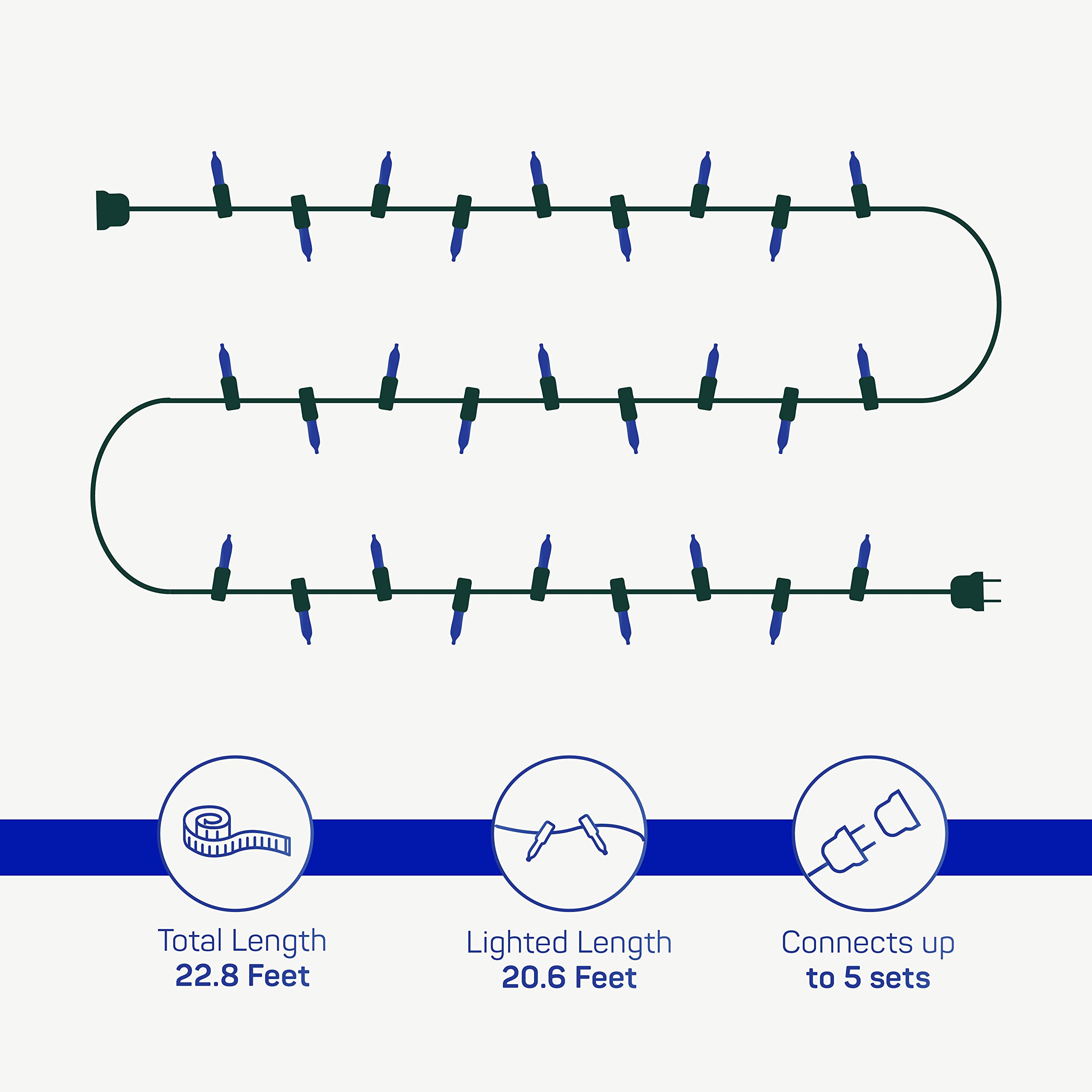 Christmas String Lights [100 Set] 25 Ft Blue Christmas String Lights, for Xmas Tree, Garland, Holiday, Party Décor –Mini Christmas Lights for Tree Weather-Resistant