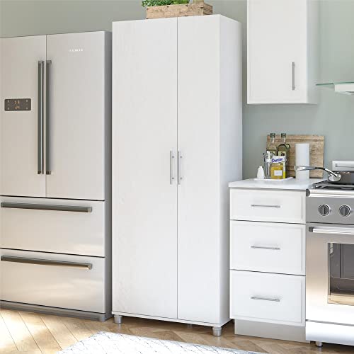 SystemBuild Evolution Camberly Tall Asymmetrical Cabinet in Ivory Oak