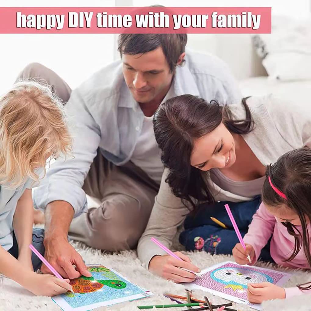 SOTYIOO Diamond Painting Kit for Kids, 6 Pieces 5D Full Drill Diamond Painting Kits for Beginners DIY Diamond Art Craft Set for Home Wall Decor 6x6 inch