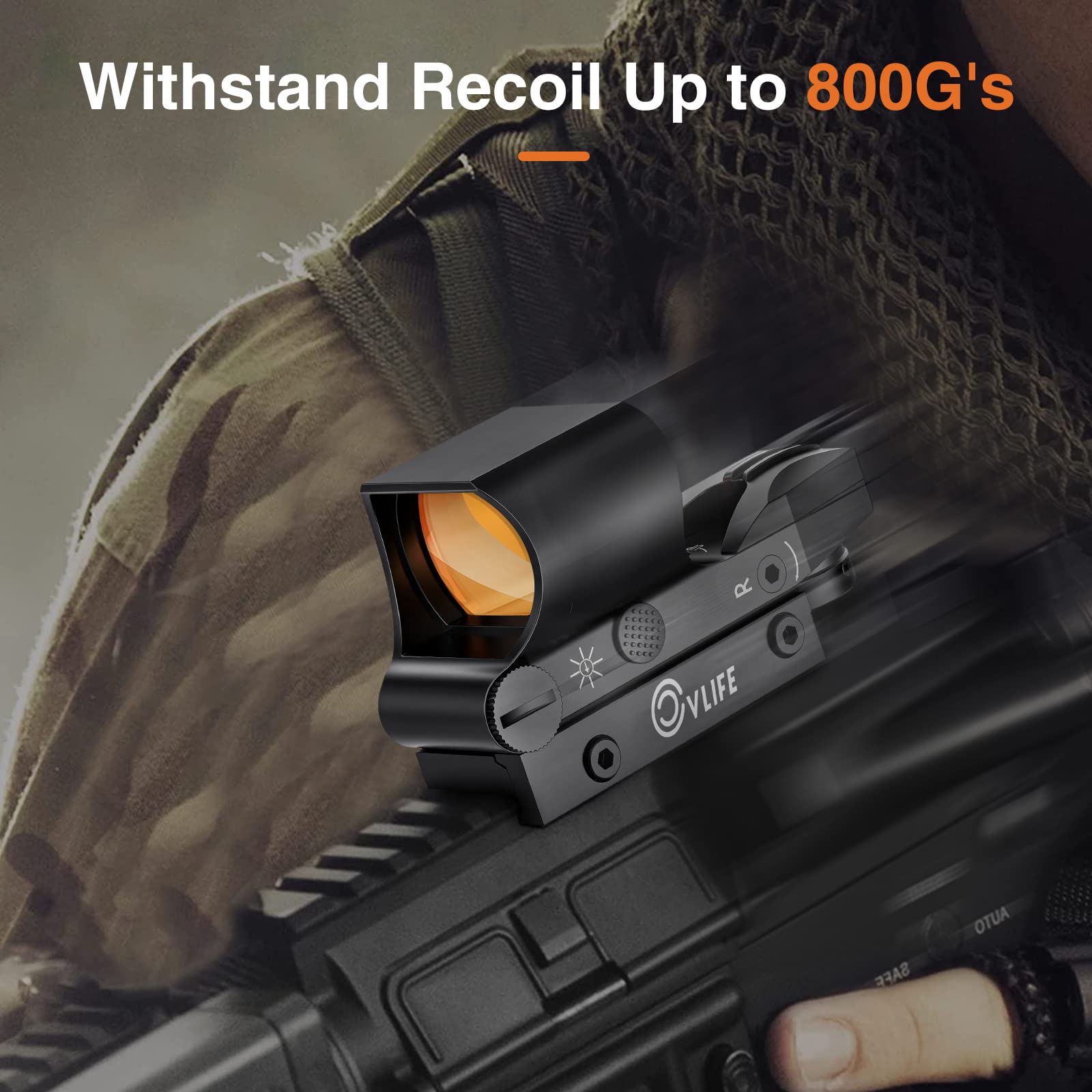 CVLIFE Reflex Sight, 1x28x40mm Red Dot Sight, 4 Adjustable Reticles Sight for 20mm Picatinny Rail, Red Dot Optics, Absolute Co-Witness