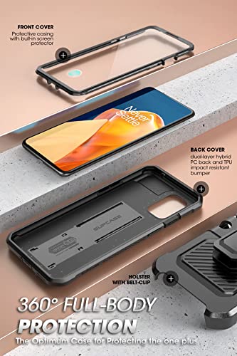 SUPCASE Unicorn Beetle Pro Series Case Designed for OnePlus 9 5G (NA Version Model:LE2115), Full-Body Rugged Holster Case with Built-in Screen Protector (Black)
