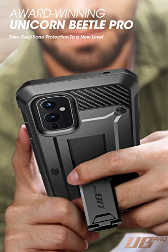 SUPCASE Unicorn Beetle Pro Series Case Designed for OnePlus 9 5G (NA Version Model:LE2115), Full-Body Rugged Holster Case with Built-in Screen Protector (Black)