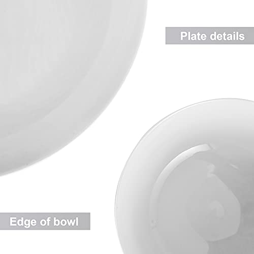 Miibox White Dinnerware Set, 40-Piece Service For 8,with Dinner Plates, Salad Plate, Bowls, Mugs and Teaspoons, Porcelain Durable for Christmas, Halloween, Wedding, Banquet