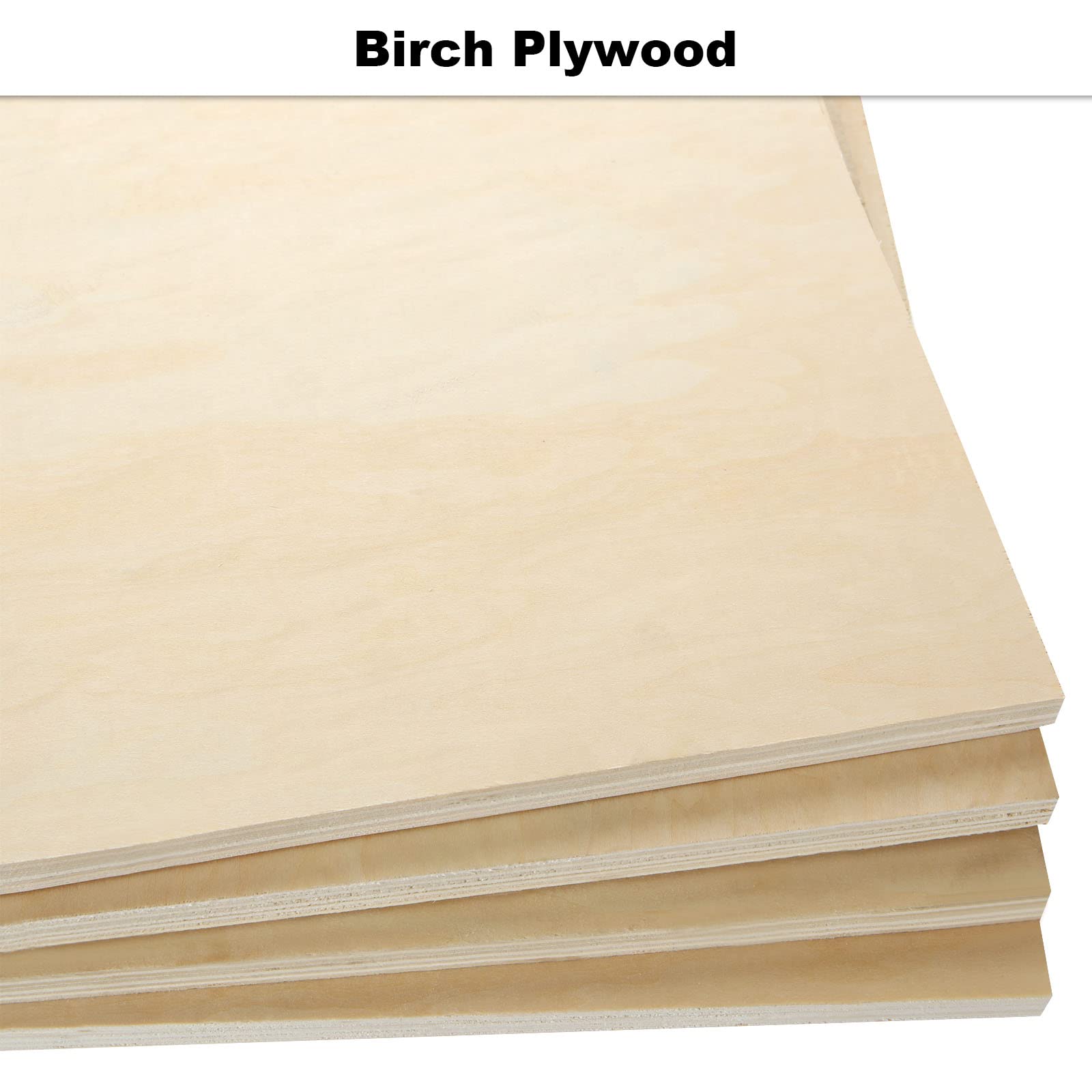 CertBuy 12" x 12" Plywood Board 1/2 Thick, 4 Pack Plywood Squares, Baltic Birch Plywood for Laser Projects, Arts and Crafts, DIY