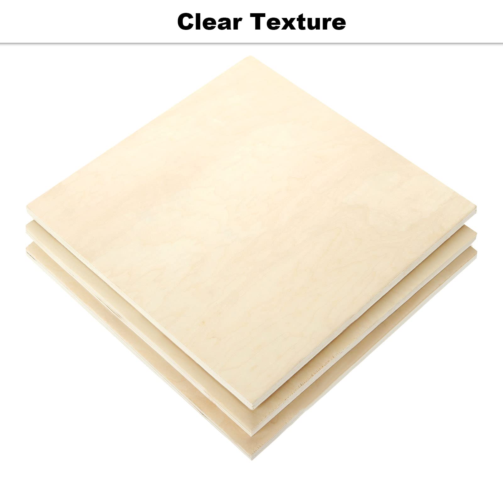 CertBuy 12" x 12" Plywood Board 1/2 Thick, 4 Pack Plywood Squares, Baltic Birch Plywood for Laser Projects, Arts and Crafts, DIY