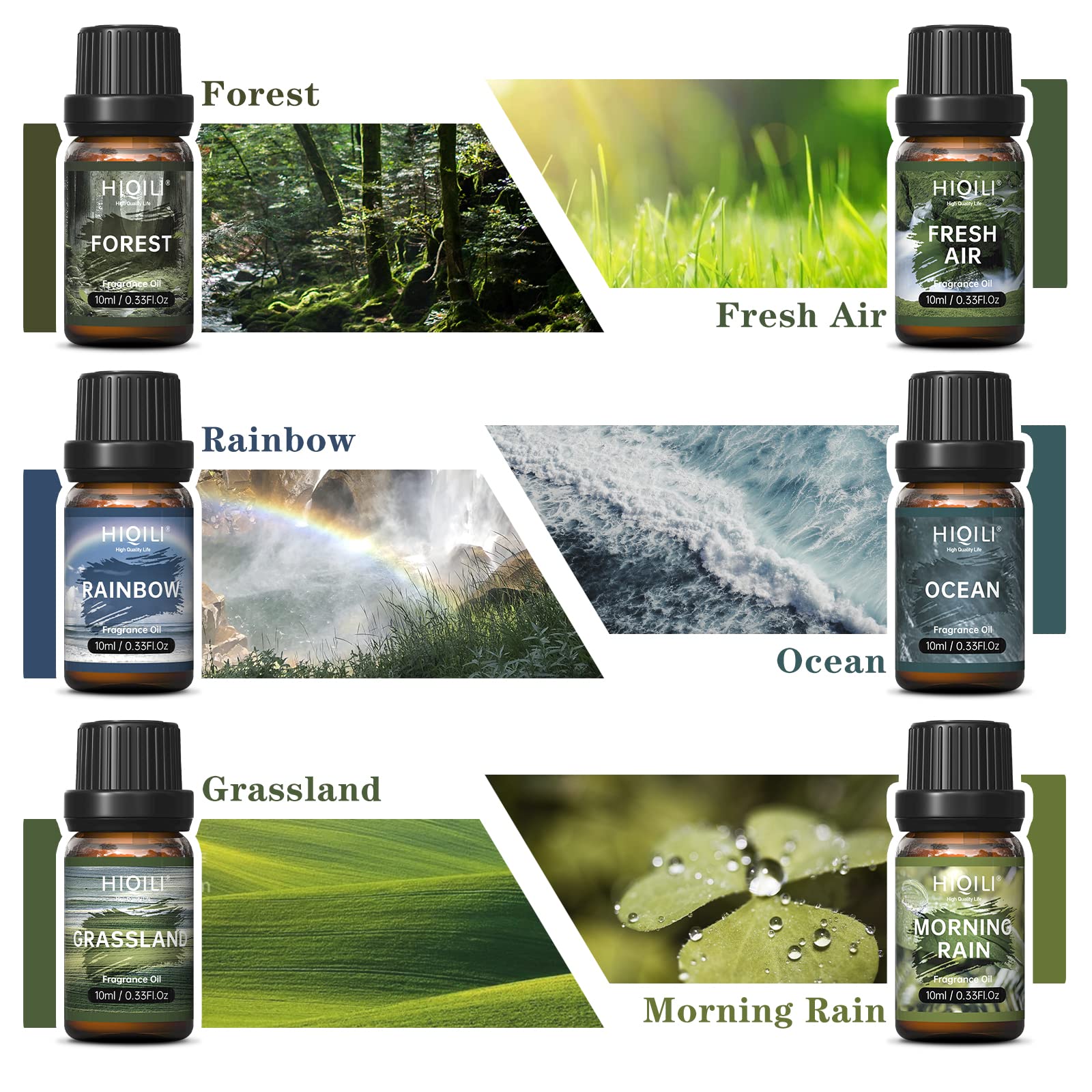 HIQILI Spice Fragrance Oil, Scented Oil 6x10ml for Candle Making Soap Slime, Fall Essential Oils for Diffuser Home, Cinnamon Pumpkin Vanilla Apple Cider Harvest Spice Fall Leaf, Christmas
