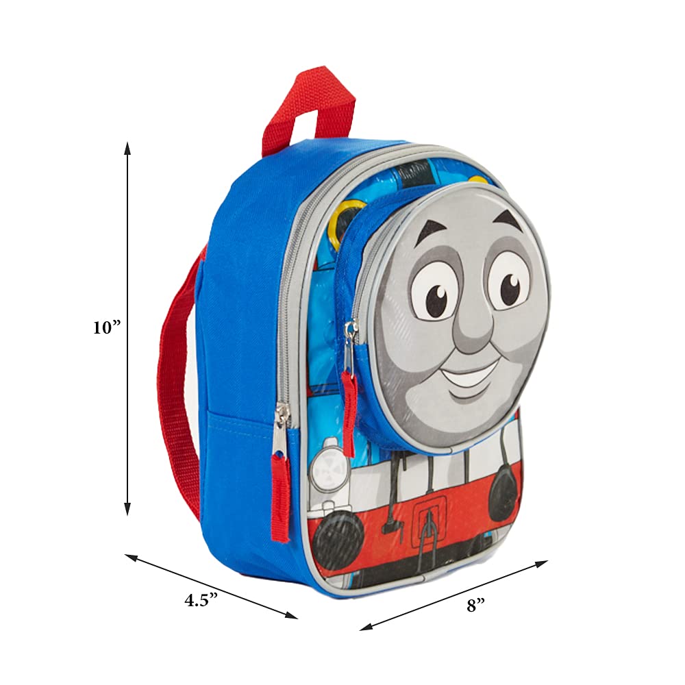 RALME Thomas the Train Mini Backpack for Kids - 10 Inch Toddler Thomas and Friends Backpack, Blue